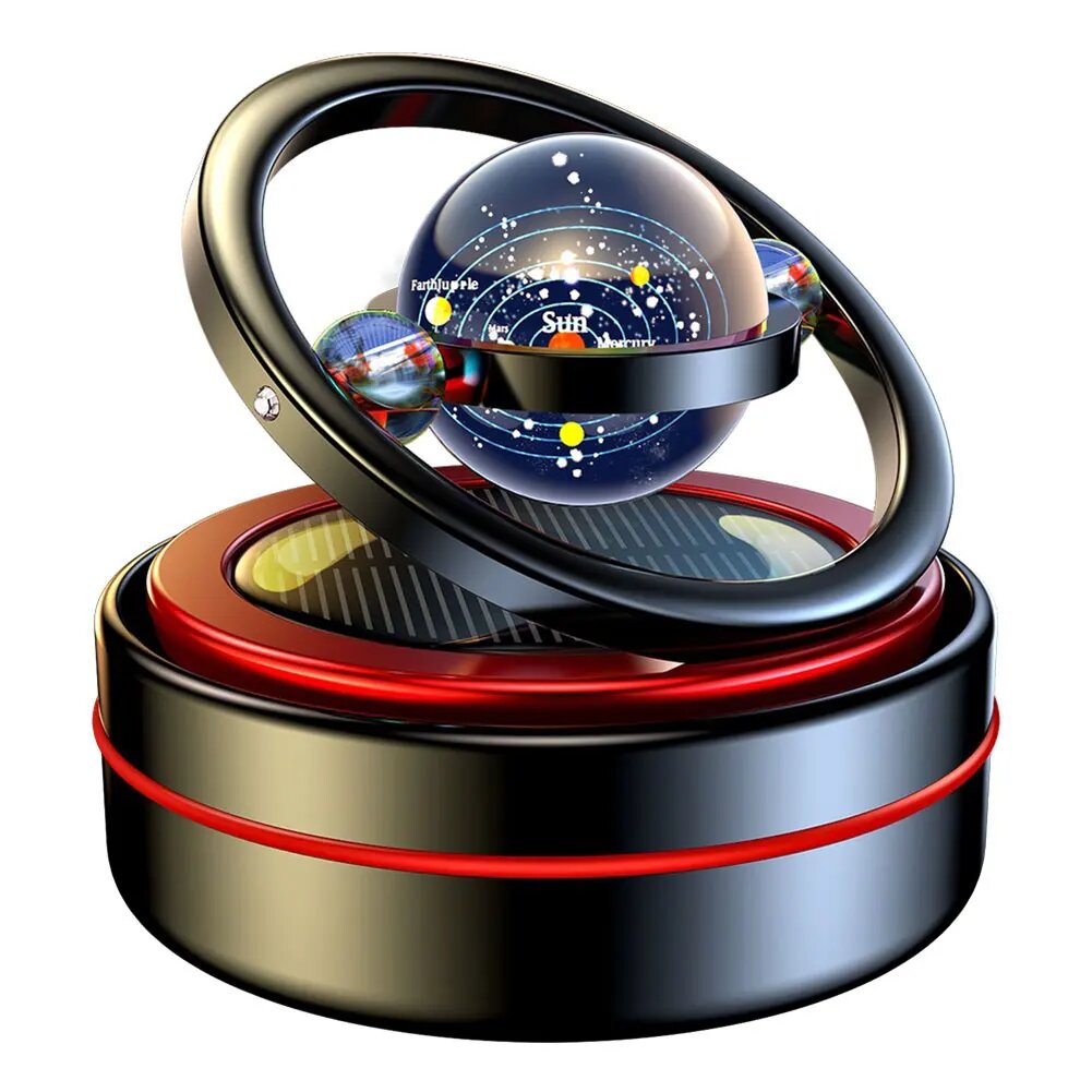 Автомобильный освежитель воздуха на солнечной энергии, вращающаяся приборная панель, ароматический очиститель воздуха, диффузор эфирного масла для украшения автомобиля Black