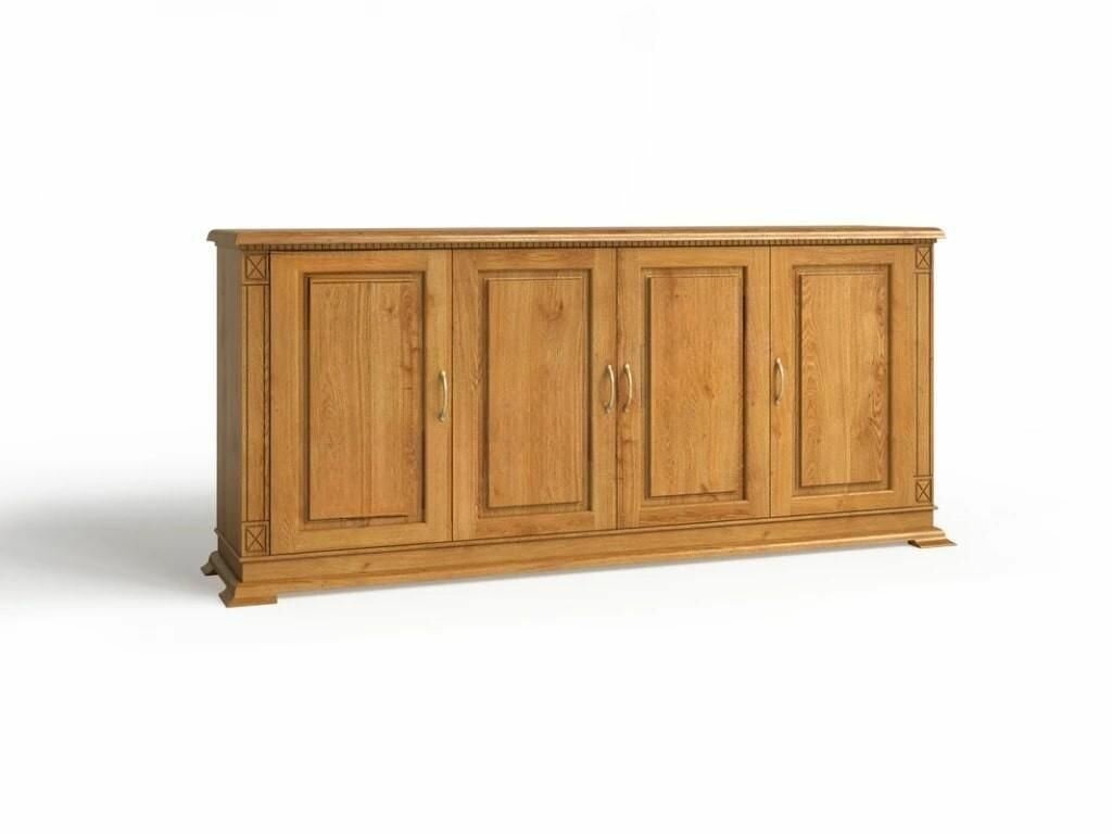 Комод Верди №117 из Массива сосны, 4 дверки, 200х40х90 см, классический орех 2
