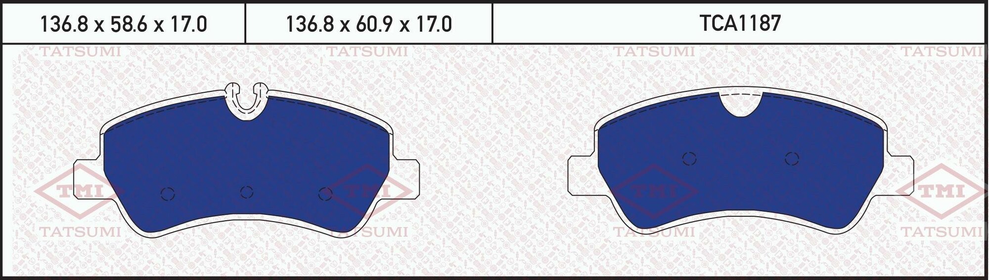 Tatsumi колодки тормозные для автомобилей дисковые задние tca1187