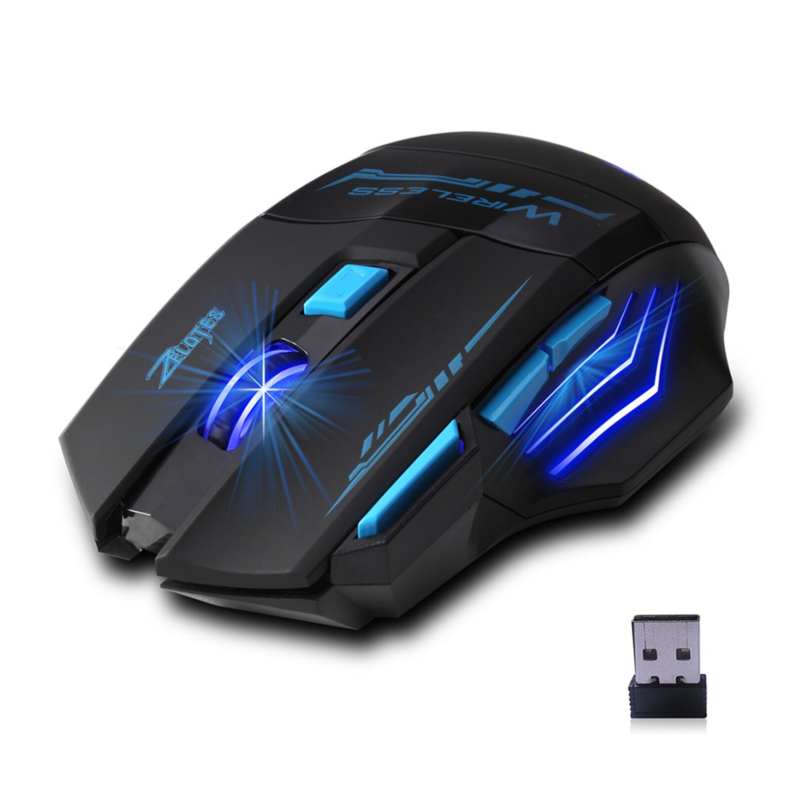Беспроводная игровая мышь ZELOTES F14, 2400 DPI, 7 кнопок, RGB-подсветка