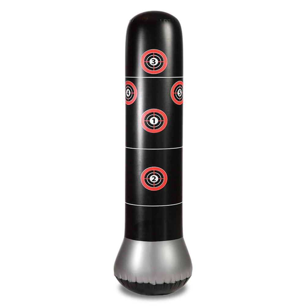 Фитнес-надувная груша Надувная боксерская груша 160 см/5,2 фута Свободностоящая груша для ударов ногами Боксерская груша Антистрессовая боксерская мишень с насосом для детей и взрослых