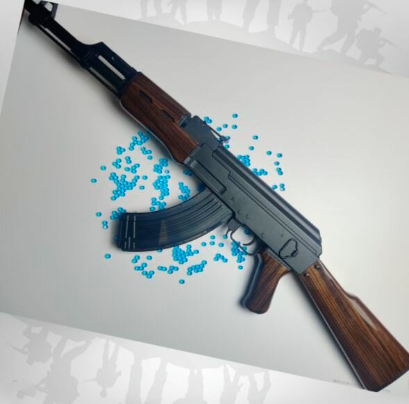 Гидробольный Орбиз автомат АК-47 стреляет водяными мягкими гелевыми пулями электрический, черный