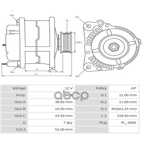 Генератор TOYOTA FORTUNER, HILUX, INNOVA, QUANTUM шт. Zikmar арт. Z28632R