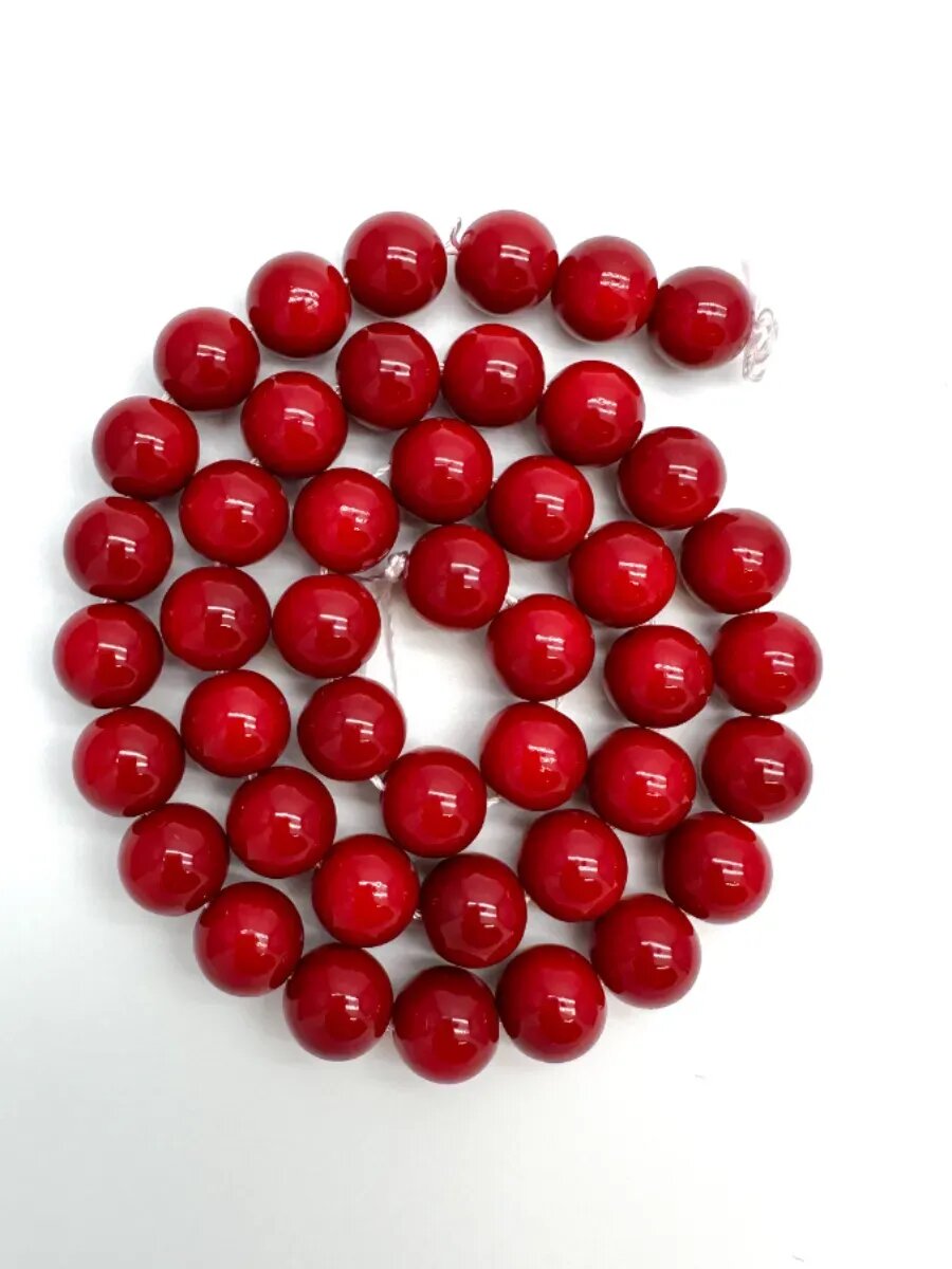 0844 Натуральные японские коралл бордовый 12мм 1 нить хит А+