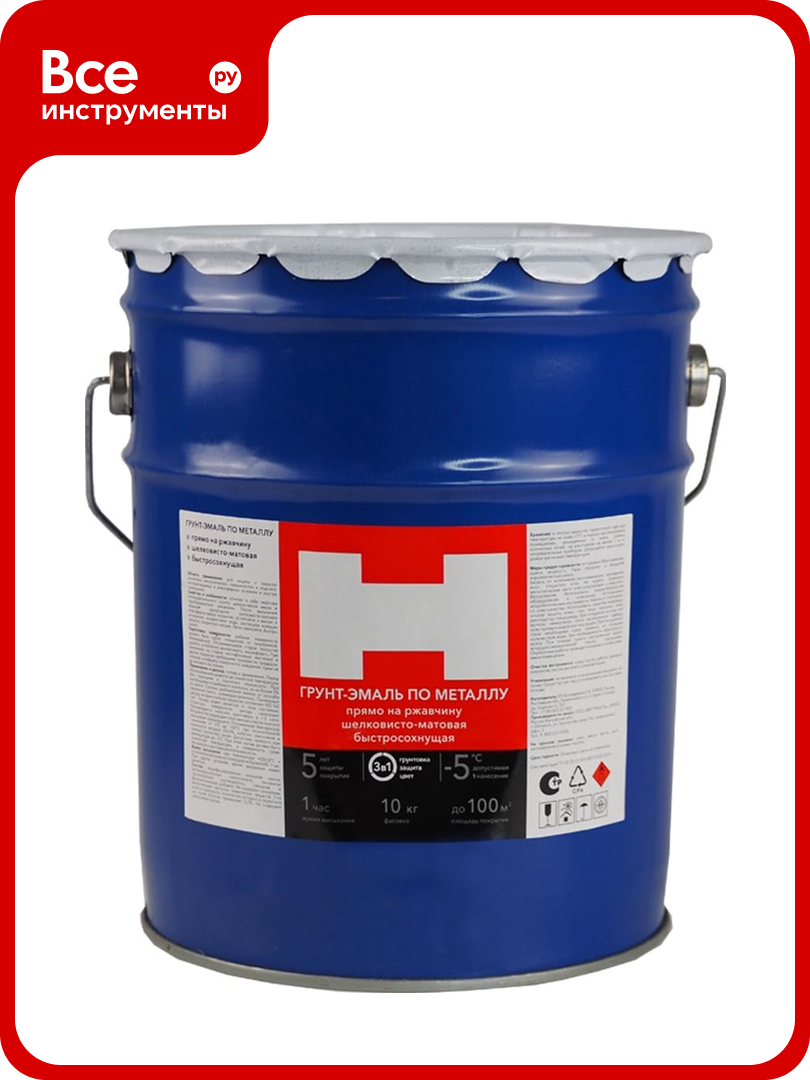 Грунт-эмаль по ржавчине Hummerton 3 в 1 серый 10 кг 1 205900