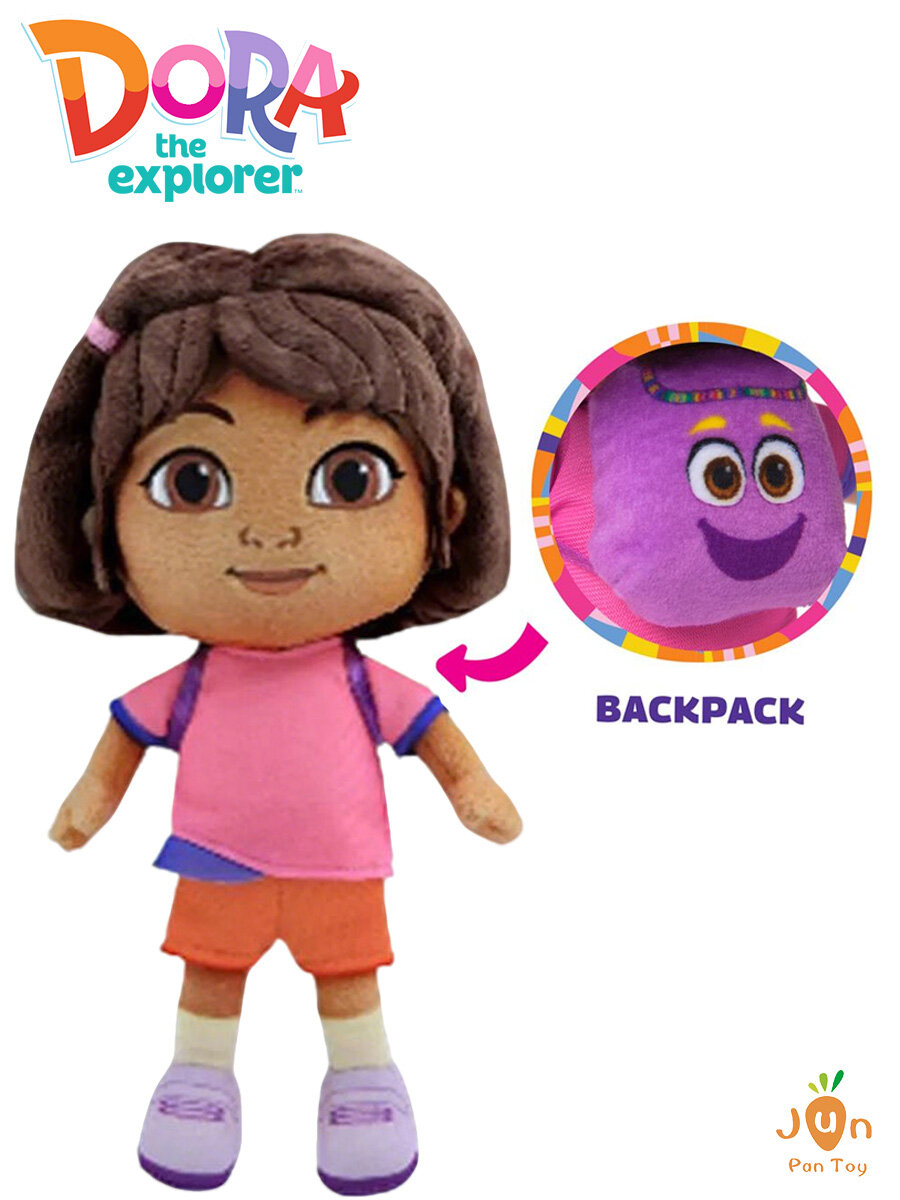 Даша-путешественница, Dora the Explorer Dora Plush Doll / Плюшевая игрушка длиной 20 см, подходящая для подарков на день рождения мальчикам и девочкам в возрасте от 3 лет и старше