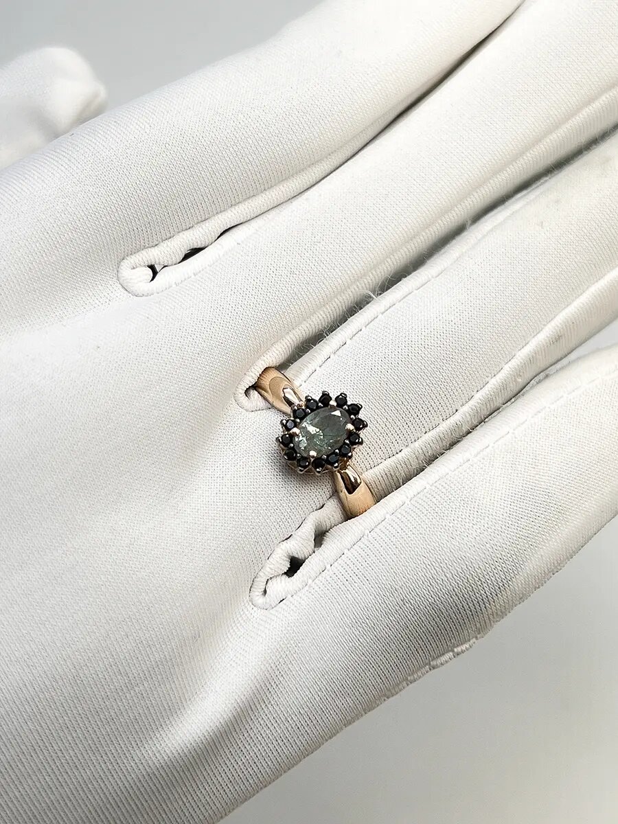 Кольцо, красное золото, 375 проба, александрит, шпинель