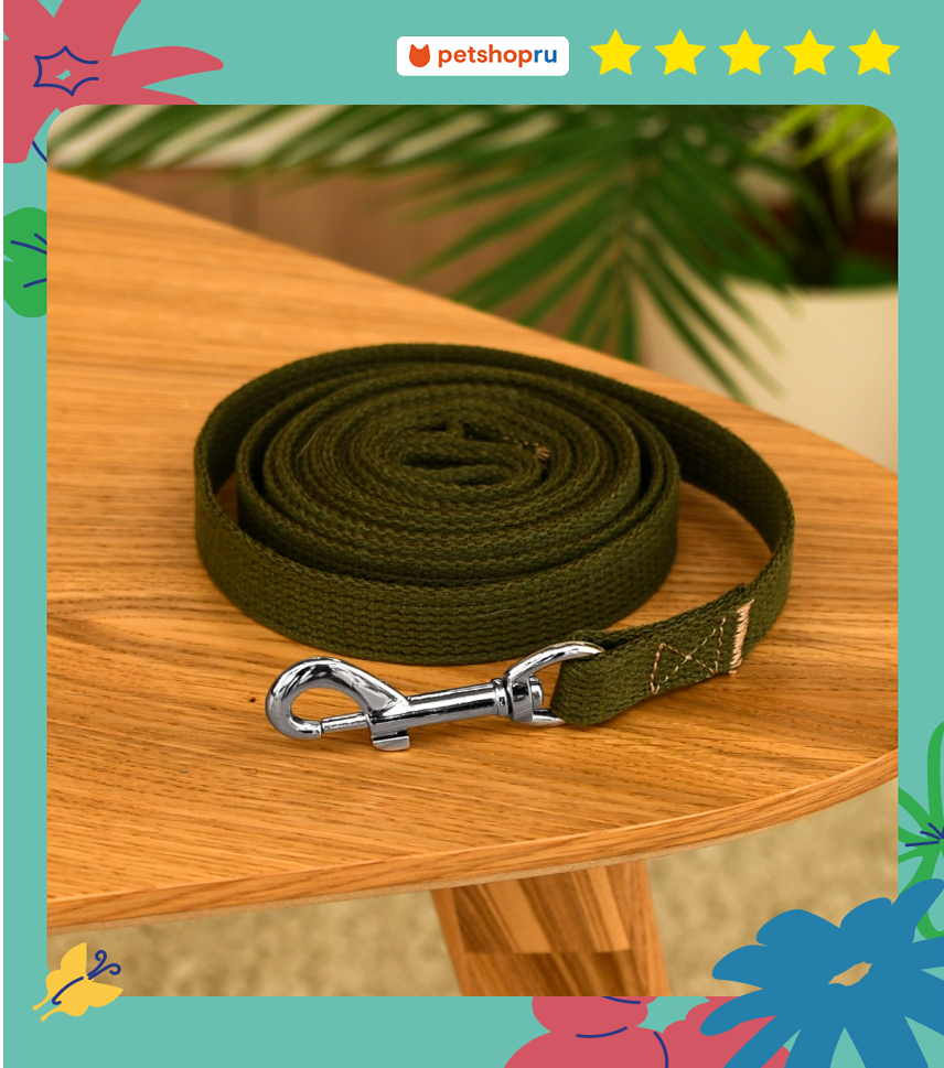 Yami Yami амуниция Поводок брезентовый, импортный карабин, 2 м * 2 см