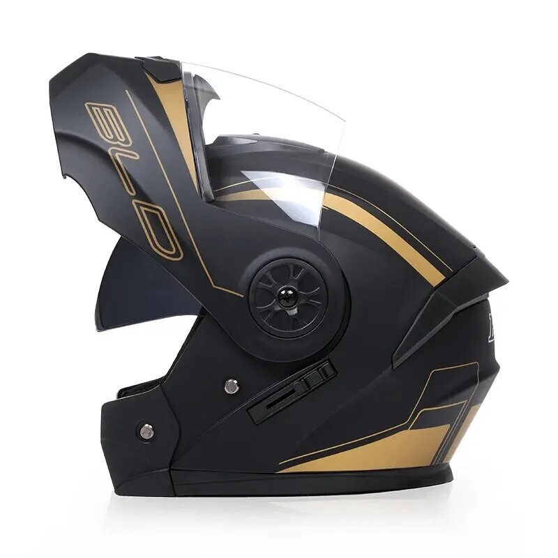 Мотошлем модульный Gold Black, размер L