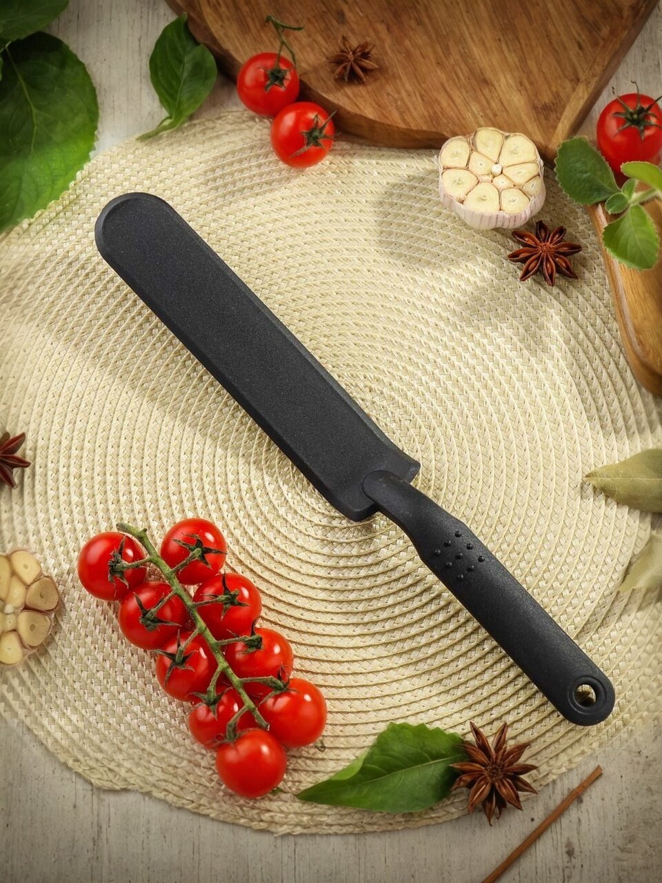 Лопатка кондитерская, нейлон, навеска, черная, Daniks, Эконом, YW-KT017-9/H1010-18