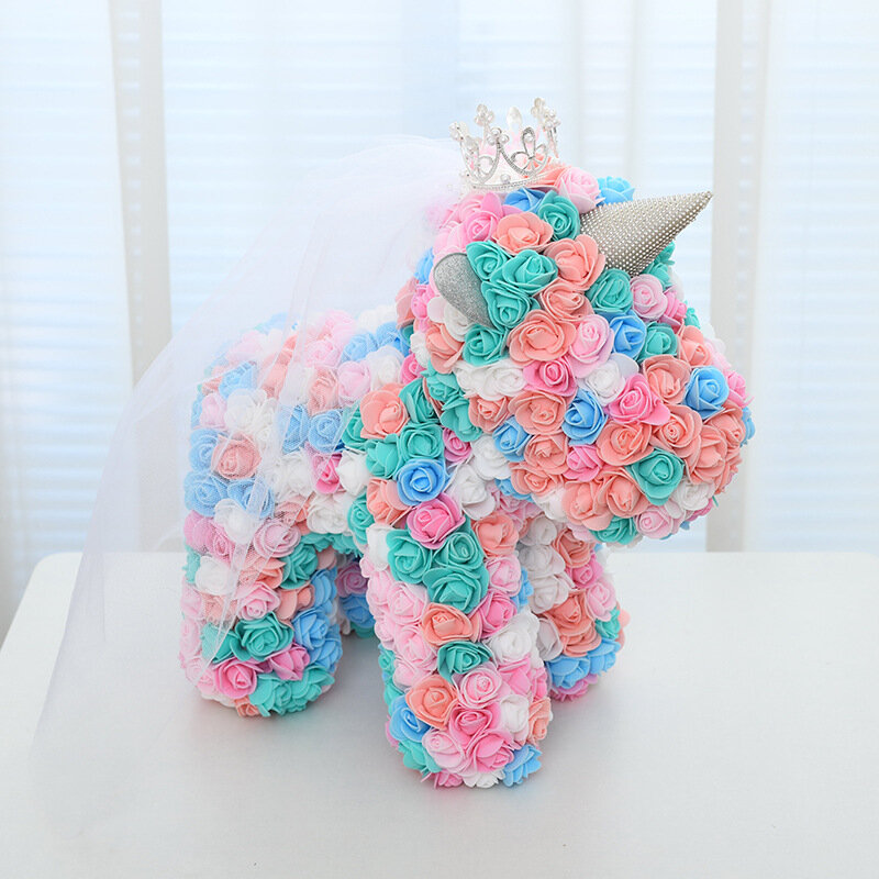 Корона "Единорог Танабата" Muyue, ручная работа, шелковый цветок, пенопласт