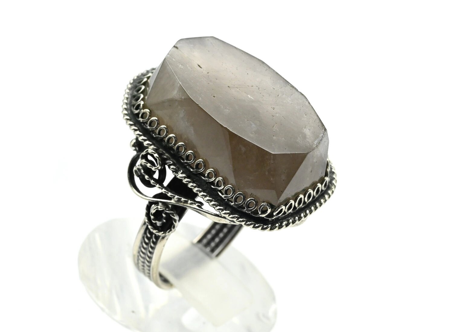 Кольцо, топаз, раухтопаз