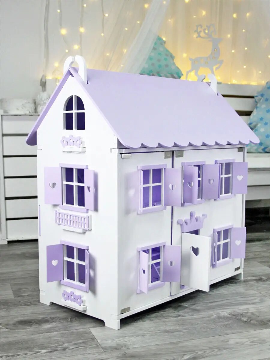 Кукольный домик Little Wood Home "Большой", развивающая игра, МДФ, 2 этажа, 22см