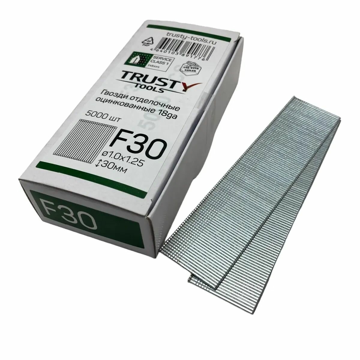 Гвоздь оцинкованный 18ga 30 мм Trusty (5000 шт)
