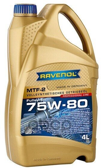 Масло трансмиссионное MTF-2 75W-80 4л (синтетика+ПАО) Ravenol арт. 1221103004