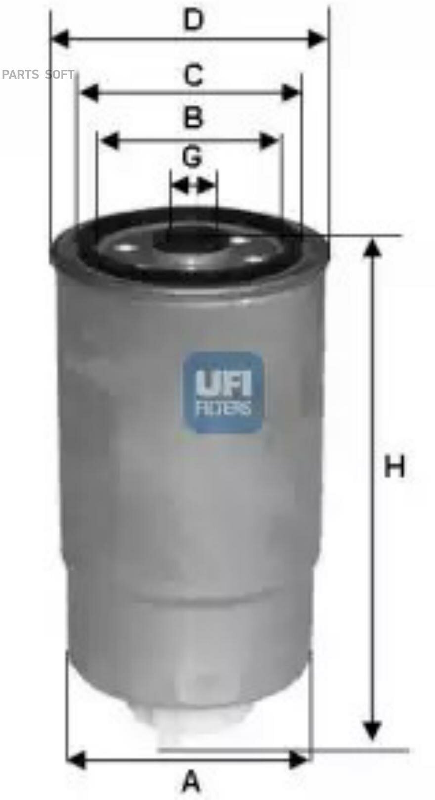 Фильтр топливный UFI арт. 24h2o04