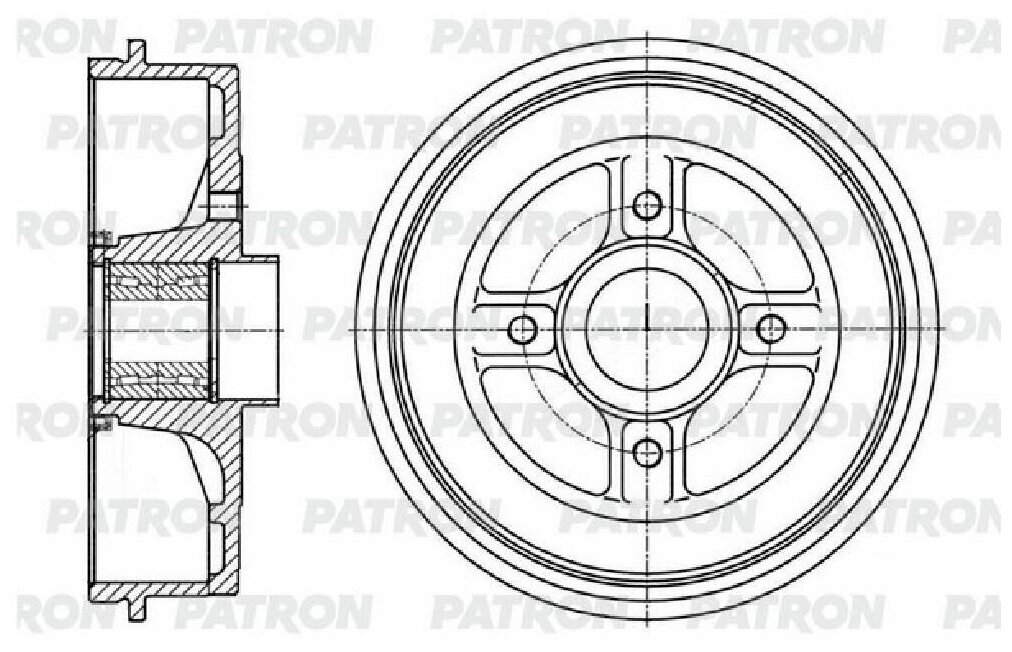 Барабан тормозной Logan 12 Vesta X Ray d203, к кт подшипник 55мм, кольцо ABS ор,316274680R PATRON PDR1005 PDR1005