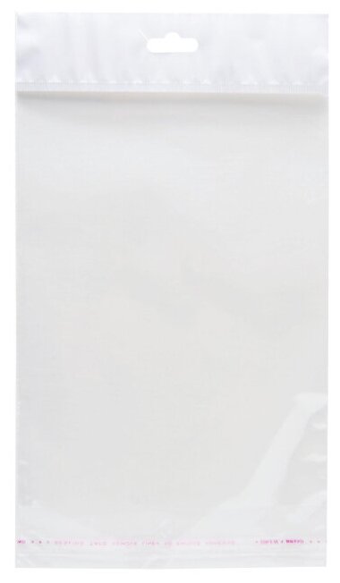 Пакет бопп 150х200мм +30мм клапан со скотчем, европодвес 25 мкм 100 шт/уп 1540198