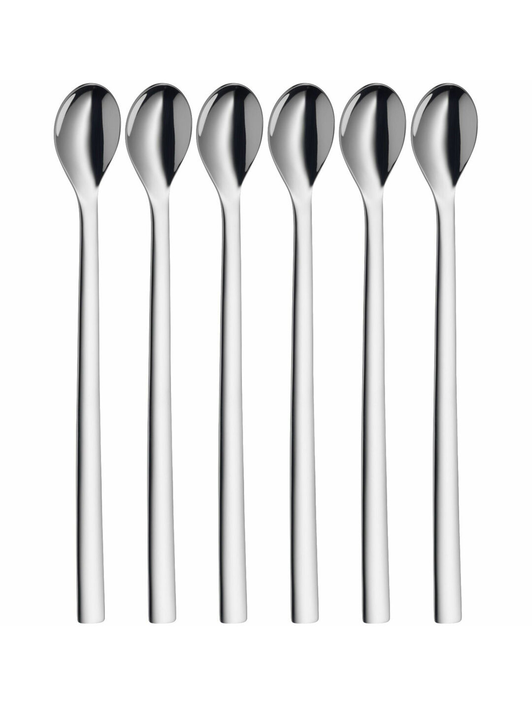 Набор длинных ложек Long Drink WMF Nuova 22 см, из 6 предметов, нержавеющей стали Cromargan, можно мыть в посудомоечной машине, серебристый