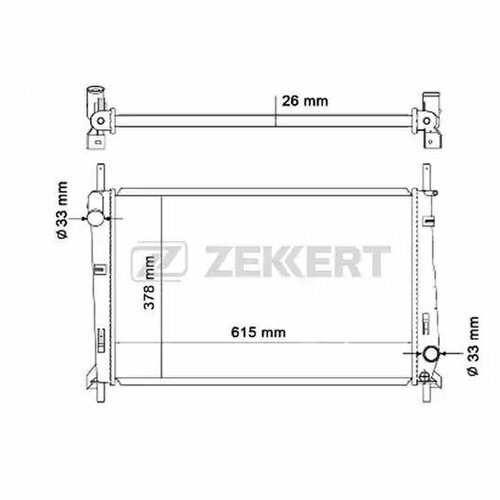 Основной радиатор (двигателя) ZEKKERT mk1022 для Ford Cougar, Mondeo I, II