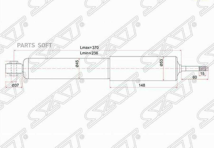 Амортизатор Toyota Hiace 04-20 (Спереди/ Справа=Слева) SAT ST-48511-80107 | цена за 1 шт