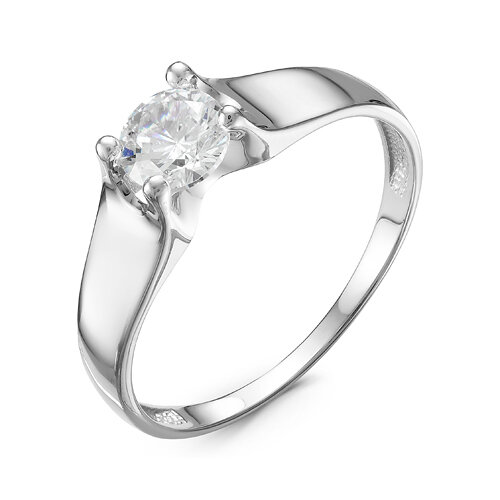 Кольцо помолвочное, серебро, 925 проба, родирование, фианит