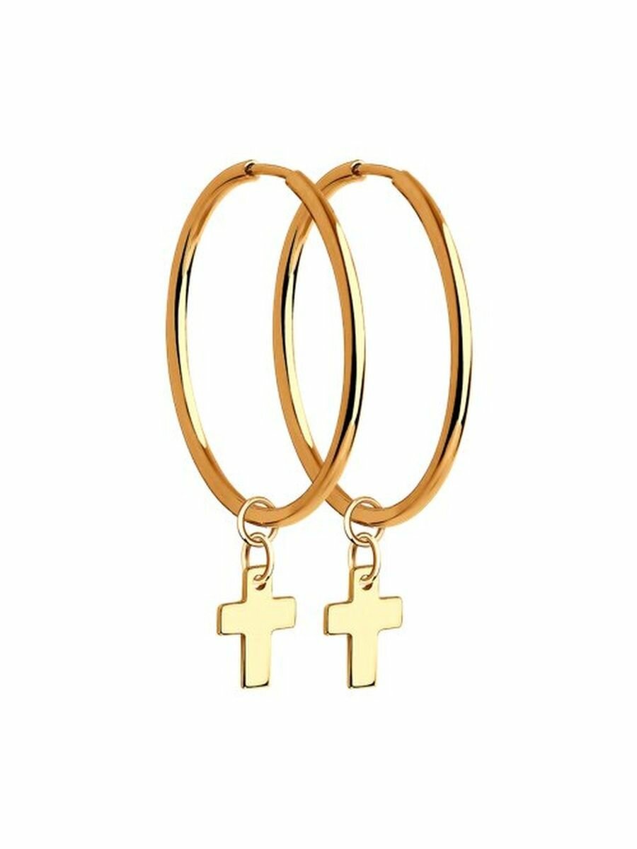 Серьги конго, красное золото, 375 проба