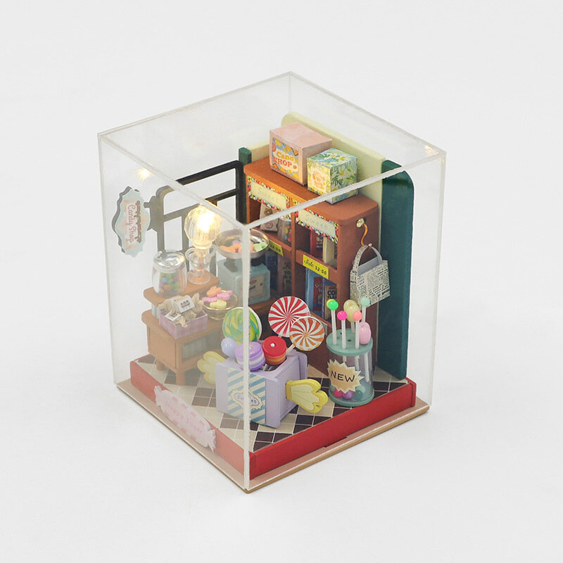 Деревянная постройка Hongda diy hut, в сборе, ручная работа, мини-хижина, творческие игрушки, подарок