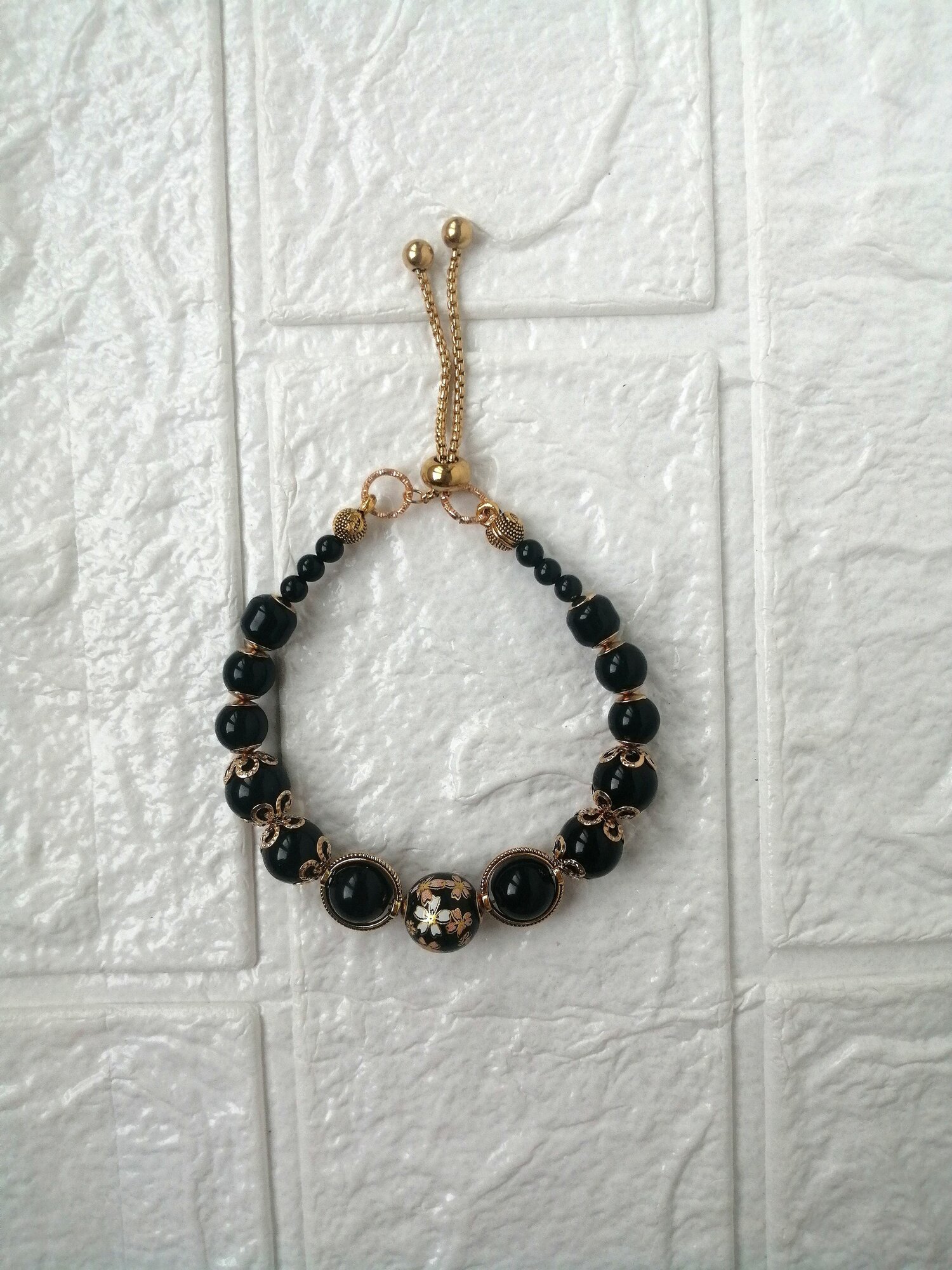 Браслет, агат синтетический, искусственный камень