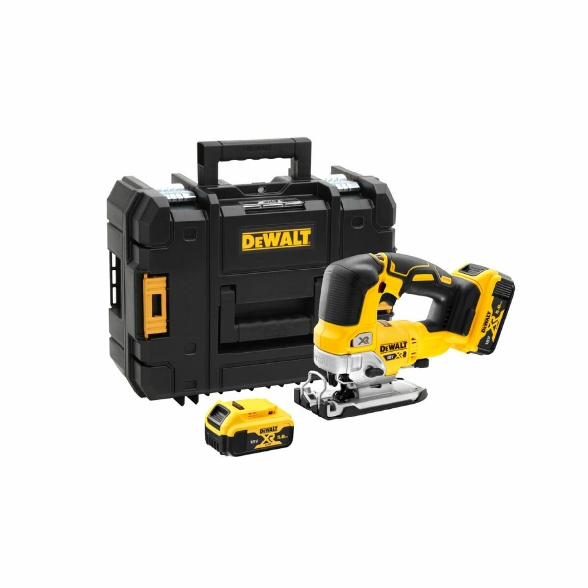 DeWALT DCS334P2 Аккумуляторный электролобзик TSTAK (18В, 2*5,0Ач, 3000х/мин)