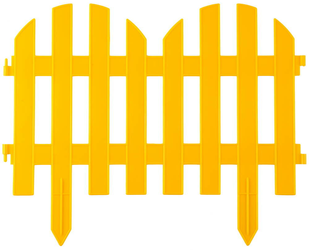 GRINDA Палисадник, 28 х 300 см, желтый, 7 секций, декоративный забор (422205-Y)