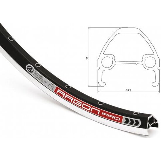 Обод велосипедный Author Argon Pro, 26", двойной, инд. изн. пист. (559х24.2/18х32 36отв.) GBS спорт, черный, 8-36091520