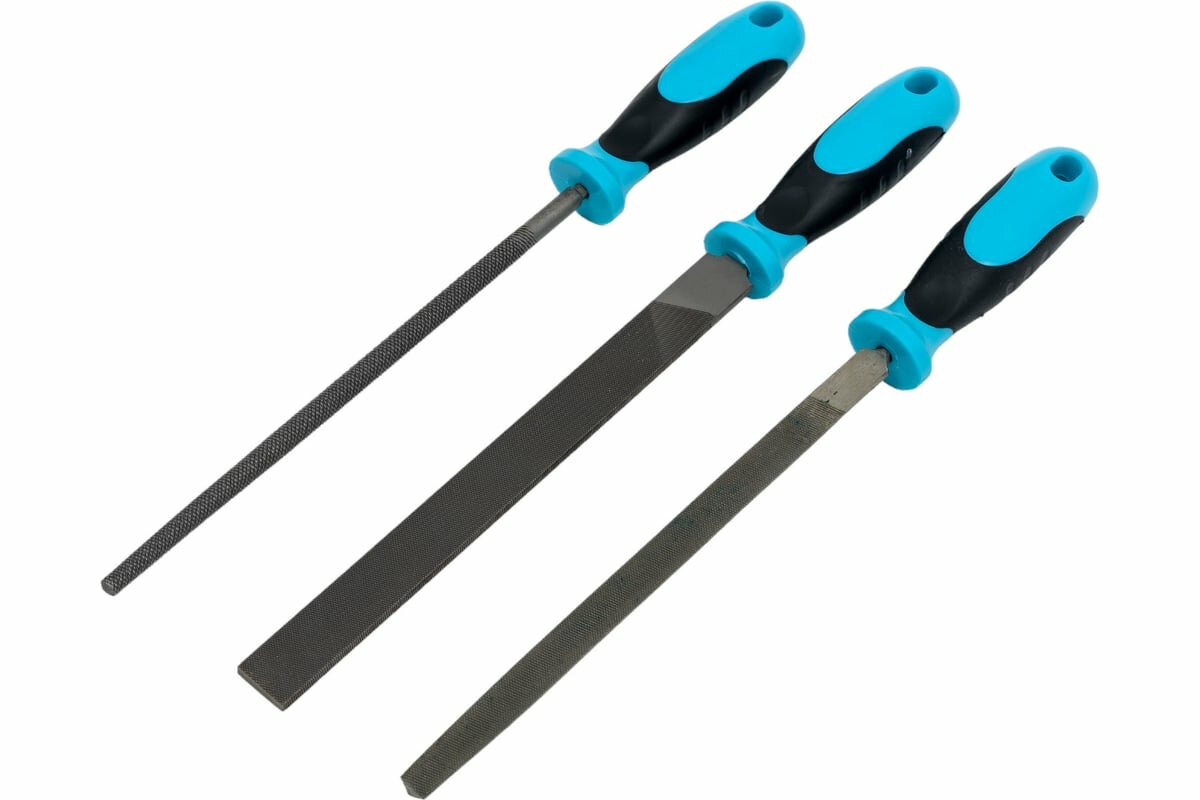 Набор напильников радиант из 3-х штук 43783 для обработки металла и дерева