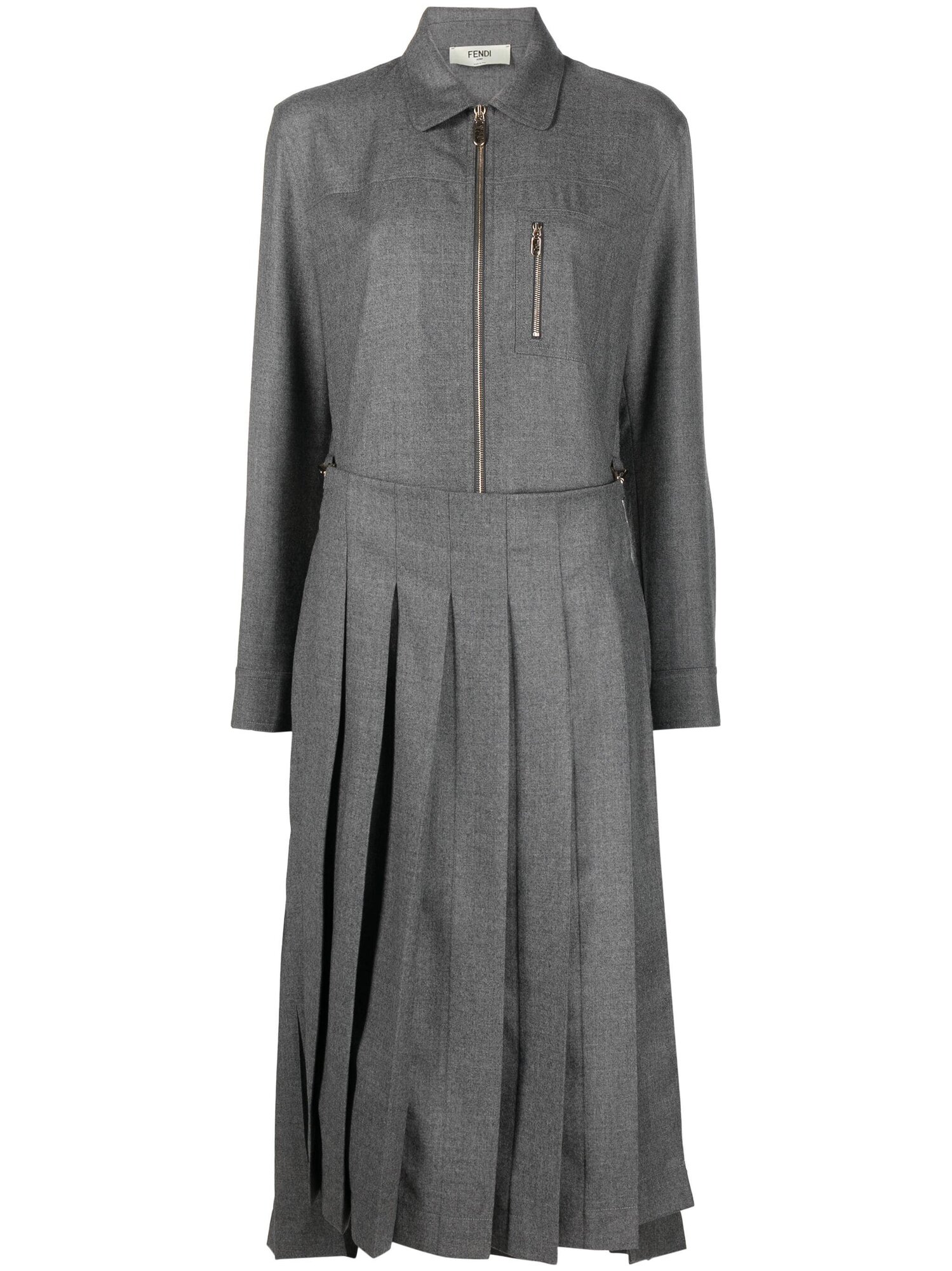 Платье Spread-collar pleated midi dress