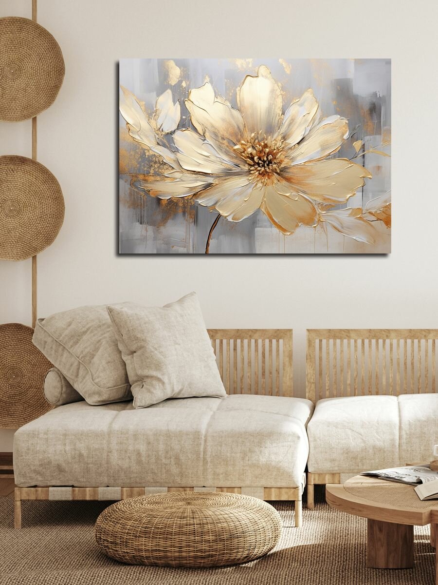 Картина на холсте LOFTime 50Х70 абстракция цветы масло СЕР ЗОЛ 2 К-713-5070