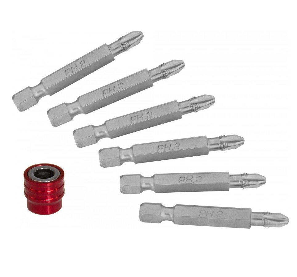 Набор вставок-бит со сменным магнитным держателем Ombra Phillips (PH) №2, 50 мм, 7 предметов