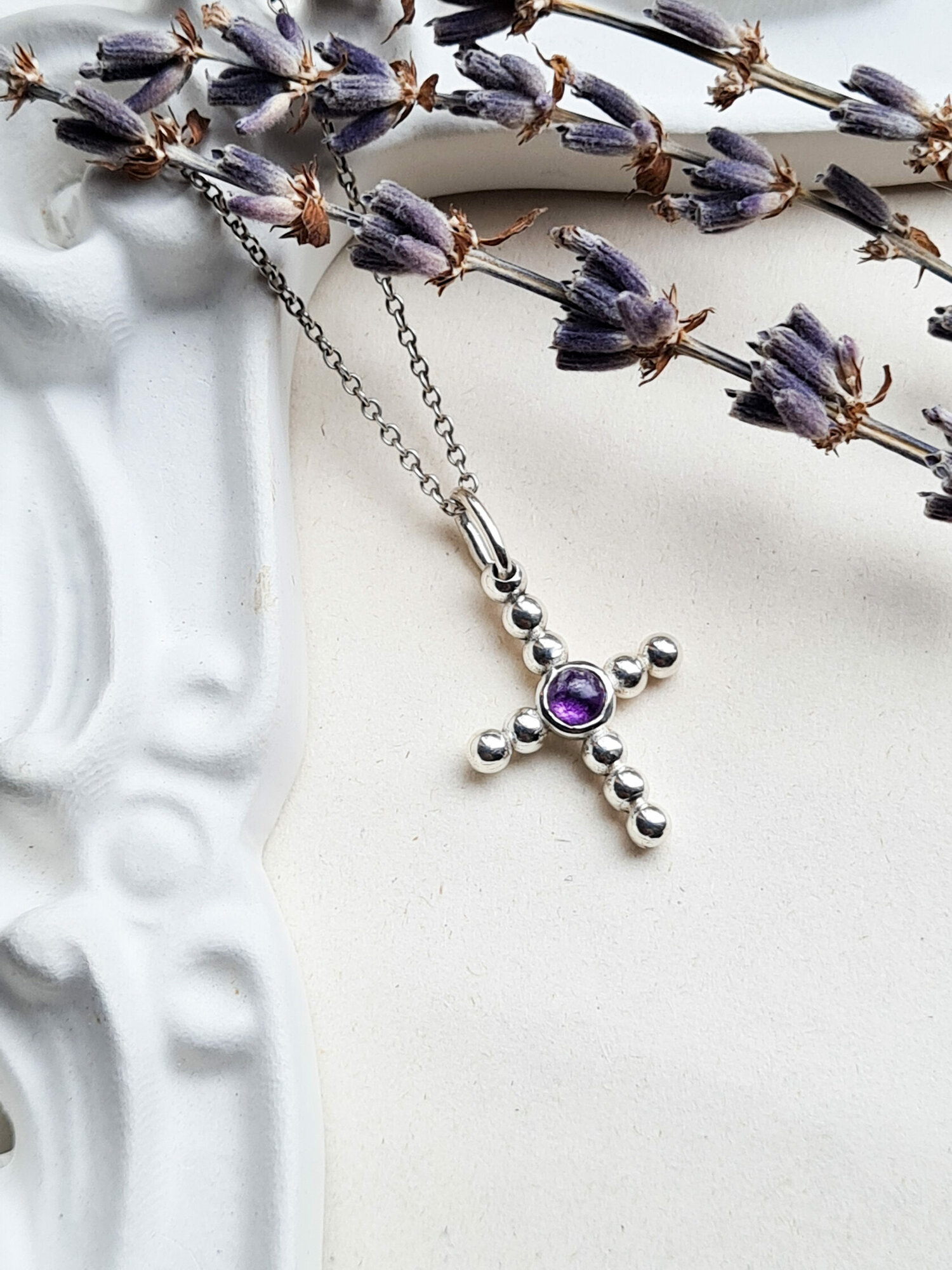 Подвеска, серебро, 925 проба, аметист