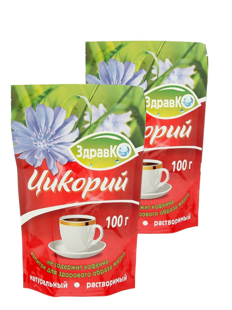 Цикорий натуральный порошкообразный растворимый "ЗдравКо", 100 гр (2 шт. в наборе)