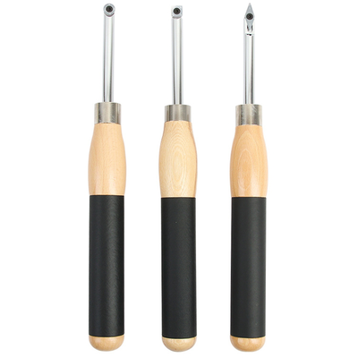 Набор из 3-ех токарных резцов по дереву с круглой, квадратной и ромбовидной сменными пластинами