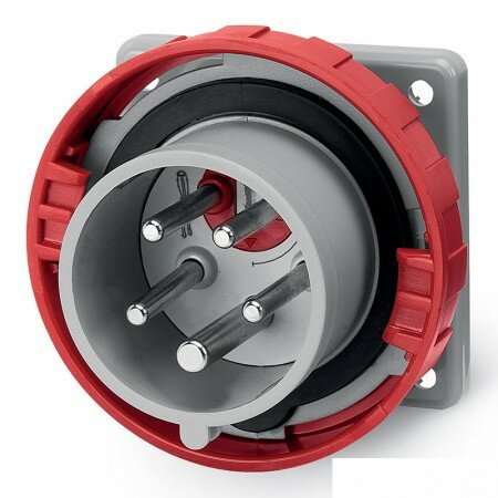 Вилка встраиваемая Scame Optima 248.1697RV, встраиваемая, скрытый монтаж, с заземлением