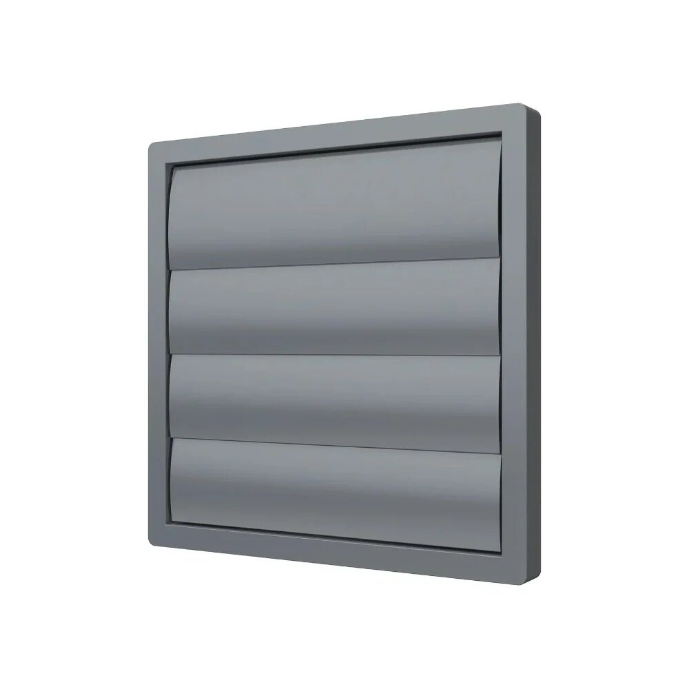 Решетка вытяжная с гравитационными жалюзи 3636К31.5Ф (360x360 мм; фланец D315; ASA-пластик; серый) ERA 87-662