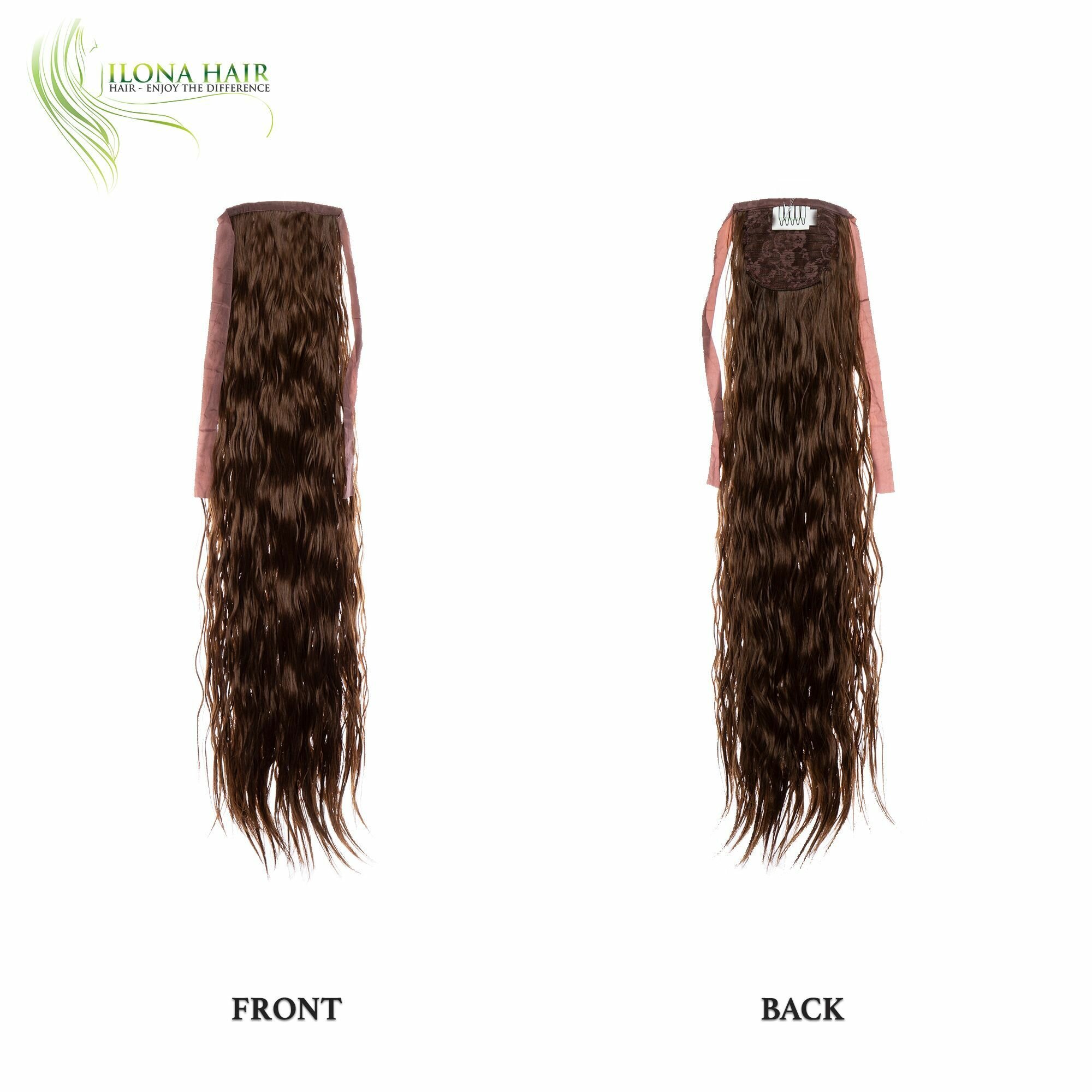 ILONA HAIR Шиньон хвост накладной для волос длинный на лентах 60 см