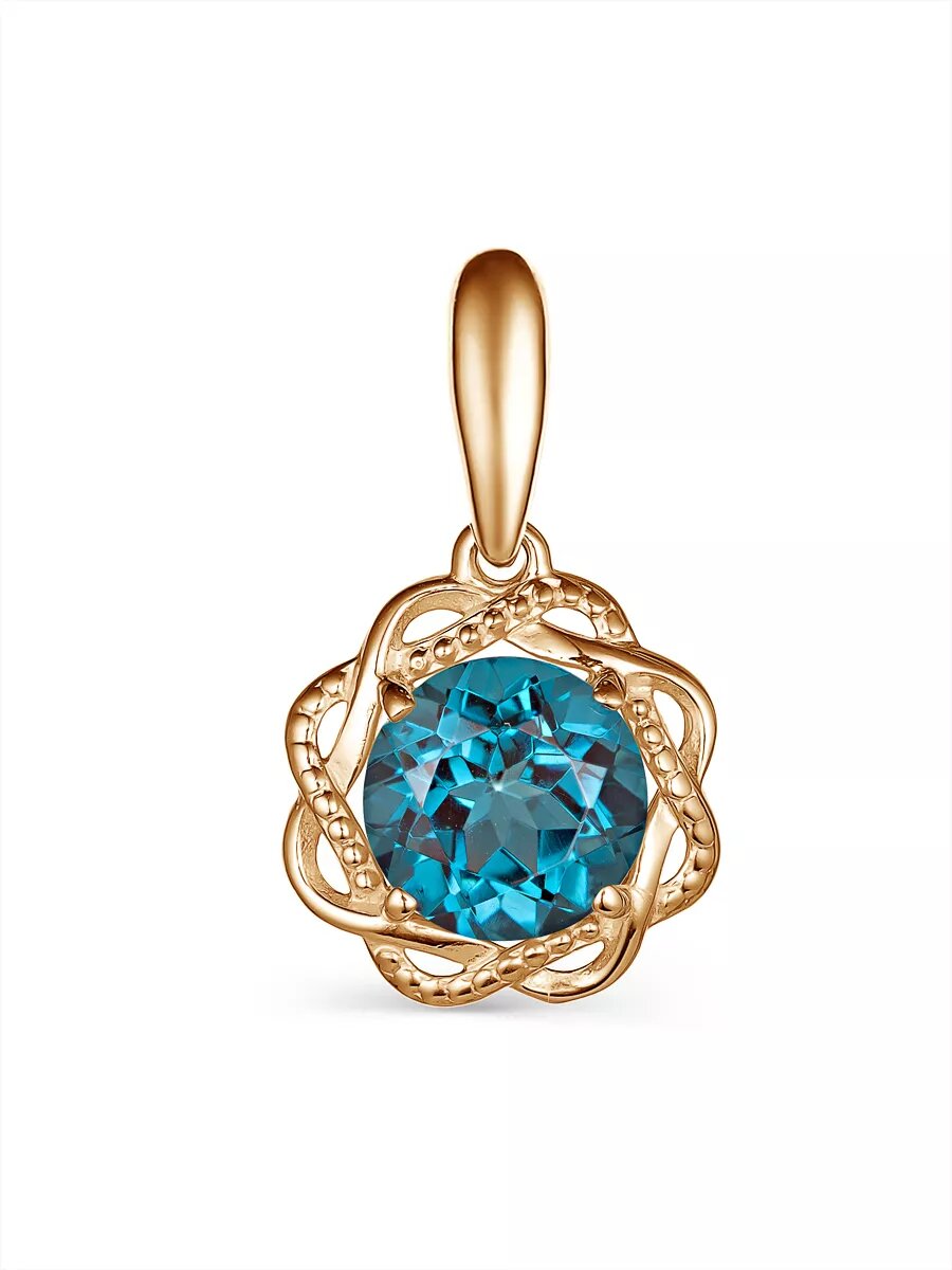 Подвеска, красное золото, 585 проба, бриллиант