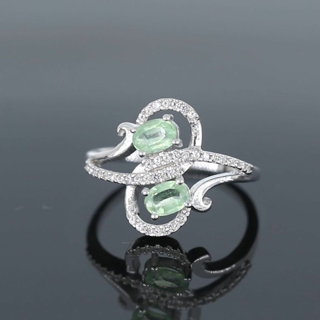 Кольцо, серебро, 925 проба, родирование, кианит, топаз