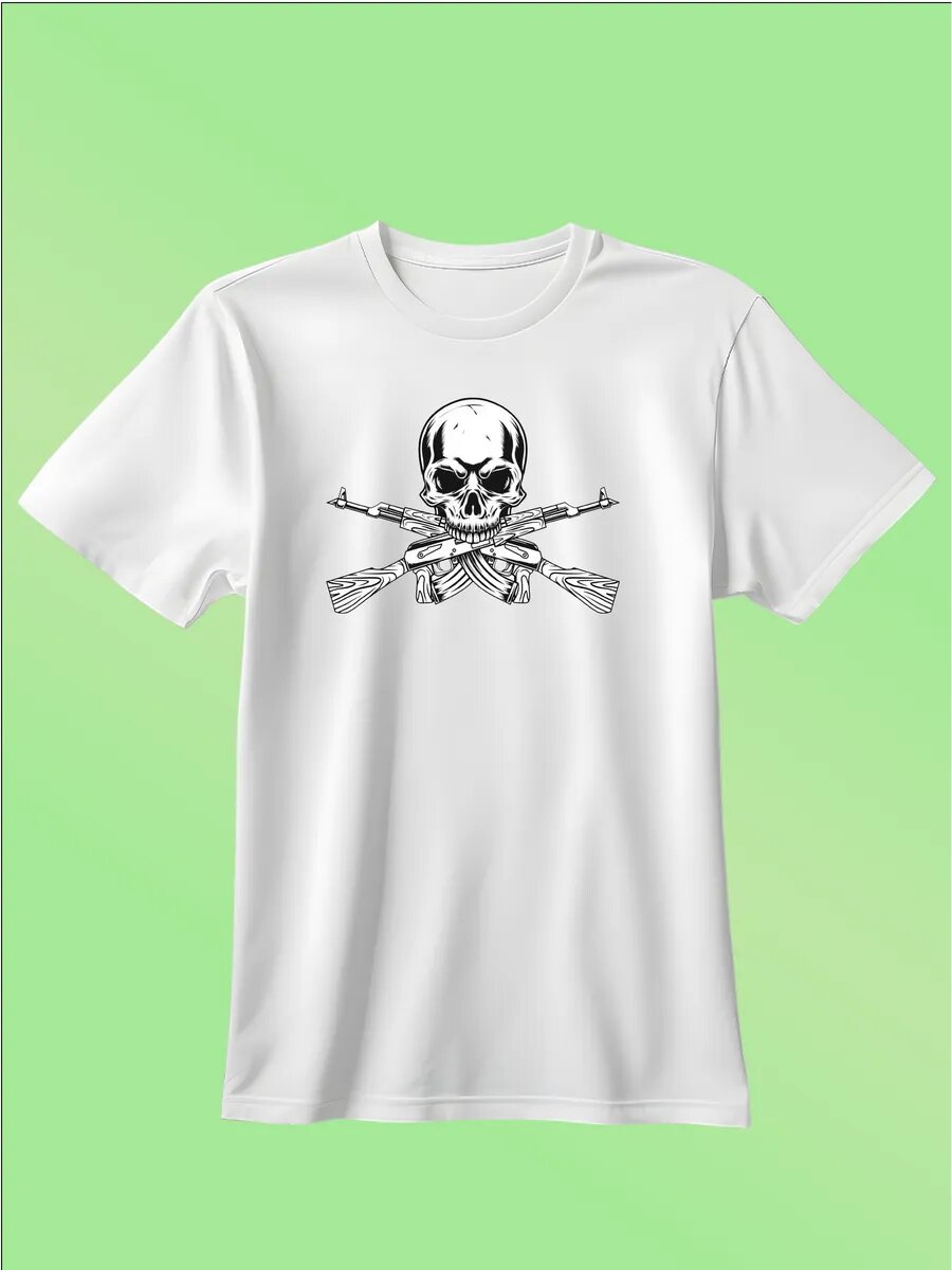 Футболка череп с автоматами