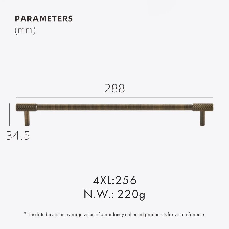 Латунные ручки для мебели Dooroom AB-4XL
