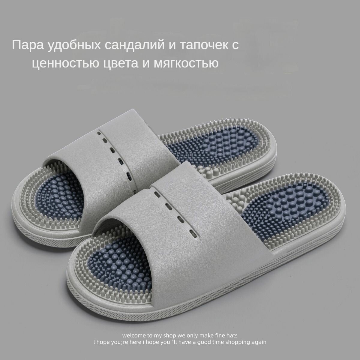 Тапочки, размер 40-41 (подходит на ногу 39-40), синий — фото 1