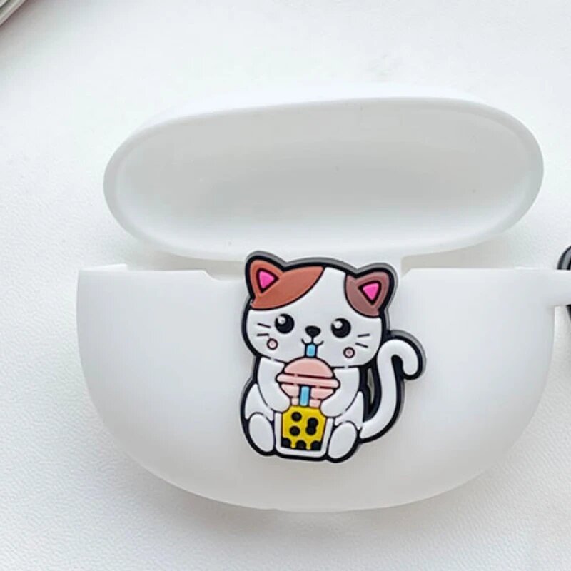 Силиконовый чехол Cute Cat для Realme Buds T110 For Realme Buds T100, A