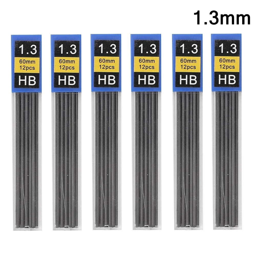 Сменные стержни HB для механических карандашей 0.3 0.5 0.7 0.9 1.3 2.0 мм 6Pcs-1.3mm