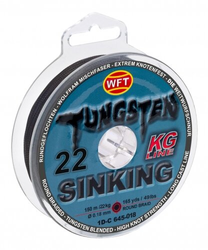 Леска плетёная WFT KG TUNGSTEN SINKING Black 150/018